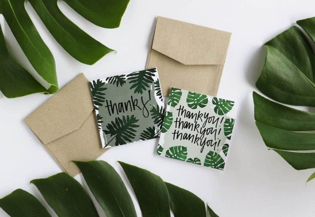 Thanks to your Fronds | 6pk Square Thank You Cards - Rosie Lou